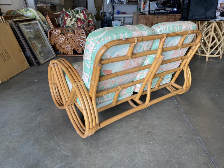 Restored Three-Strand Round Full Pretzel Loveseat Sofa with Arched Base ...