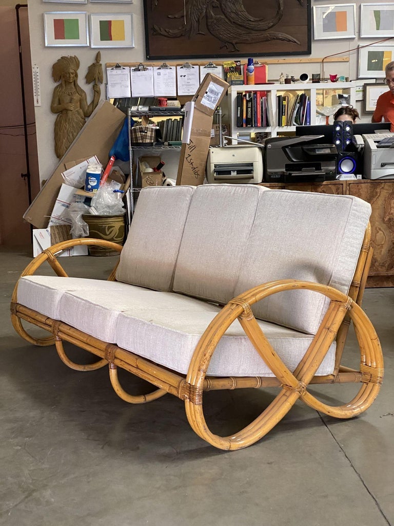 Restored Three-Strand Round Pretzel Three-Seat Sectional Sofa For Sale ...