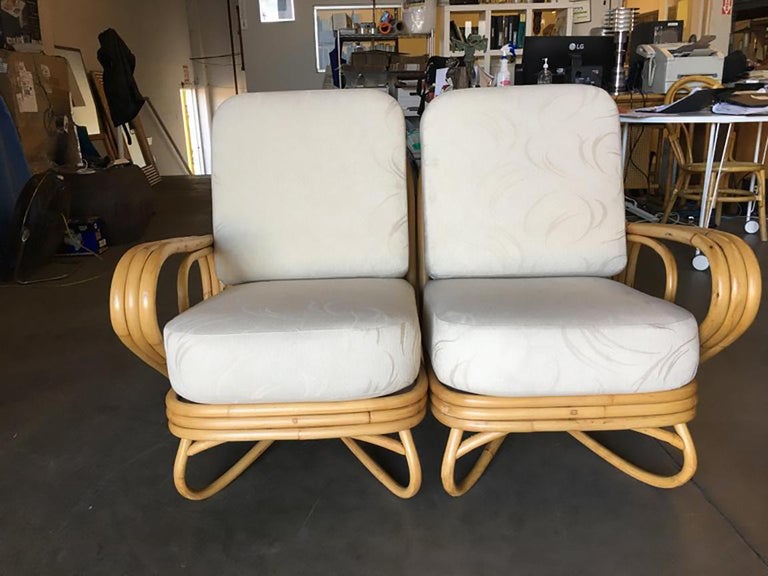 Restored "Triple Triangle" Sectional Sofa Loveseat w/ Arched Base For ...