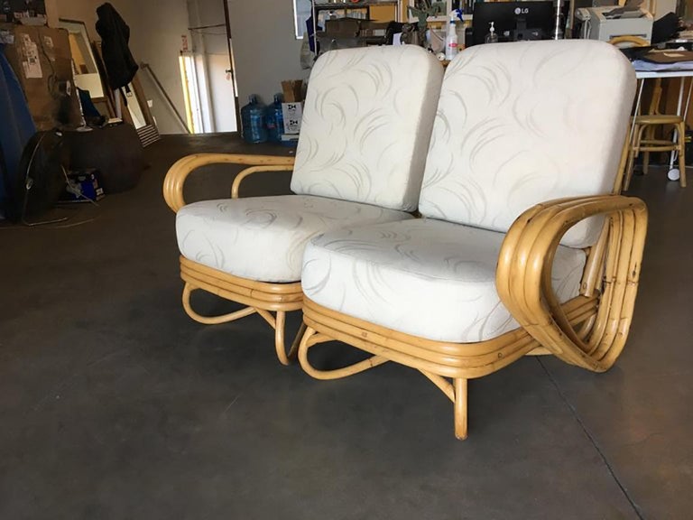 Restored "Triple Triangle" Sectional Sofa Loveseat w/ Arched Base For ...