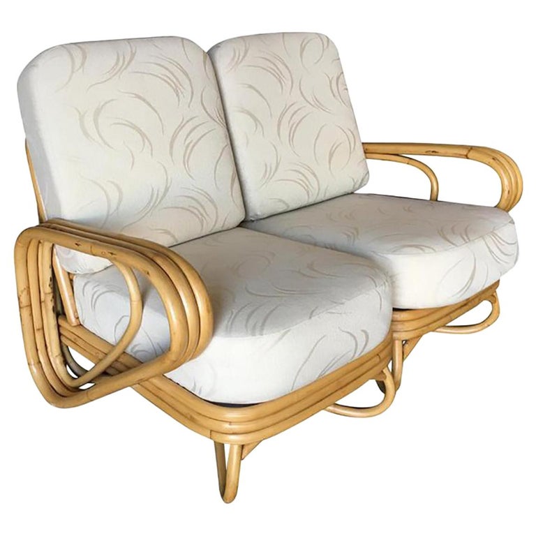 Restored "Triple Triangle" Sectional Sofa Loveseat w/ Arched Base For ...