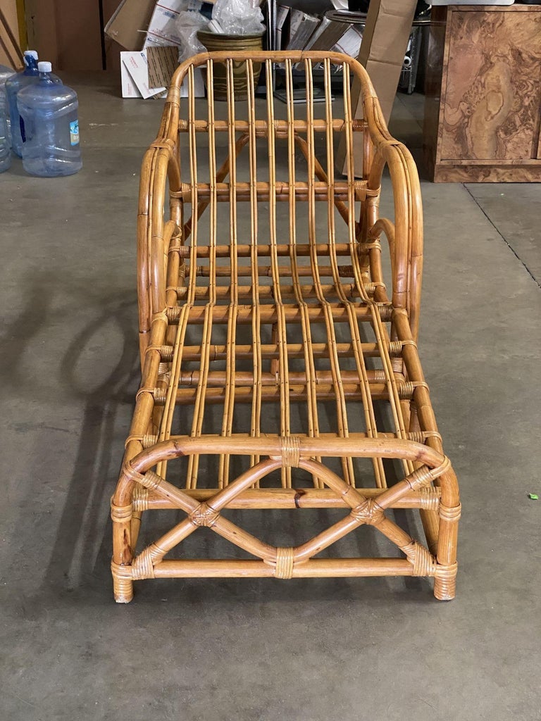 Restored Two-Strand "1940s Transition" Rattan Chaise Lounge For Sale at ...