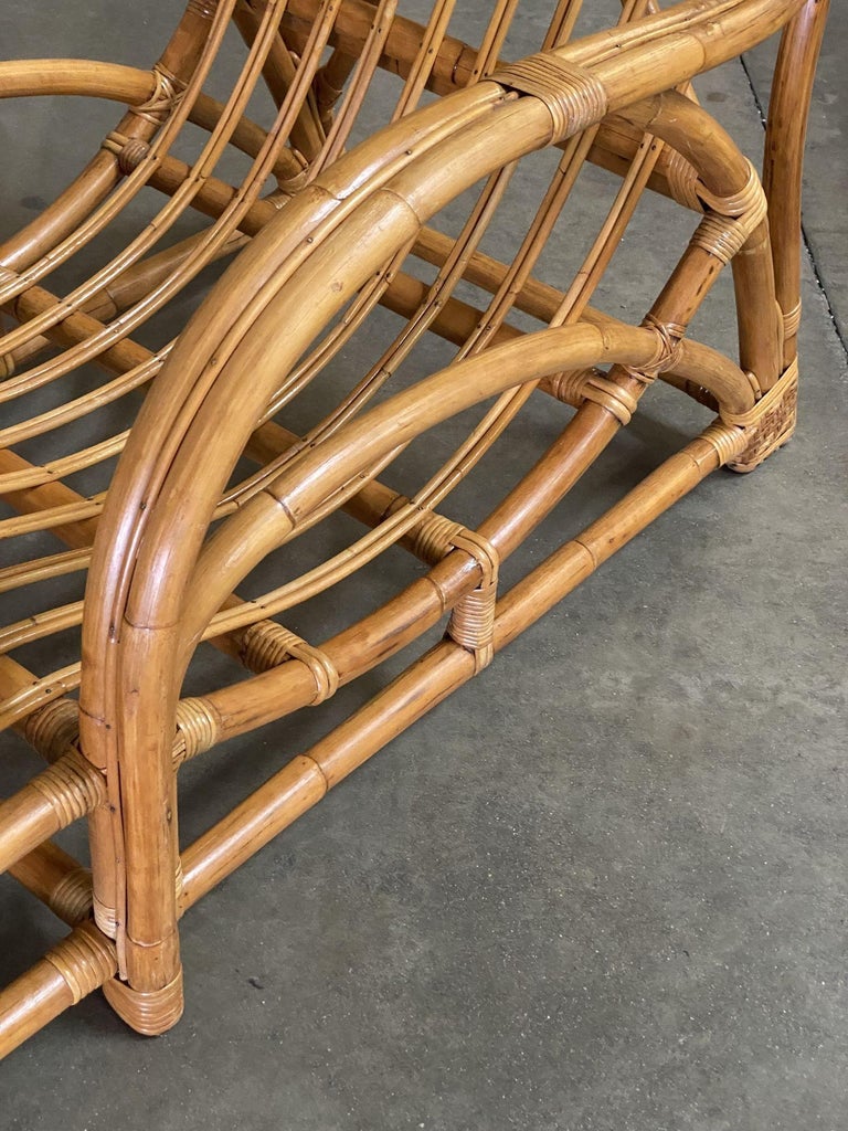 Restored Two-Strand "1940s Transition" Rattan Chaise Lounge For Sale at ...
