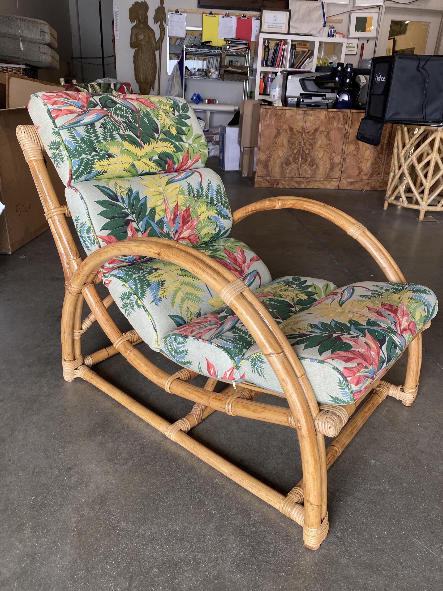 Restored Two-Strand "Half Moon" Rattan Cup Seat Lounge Chair For Sale ...
