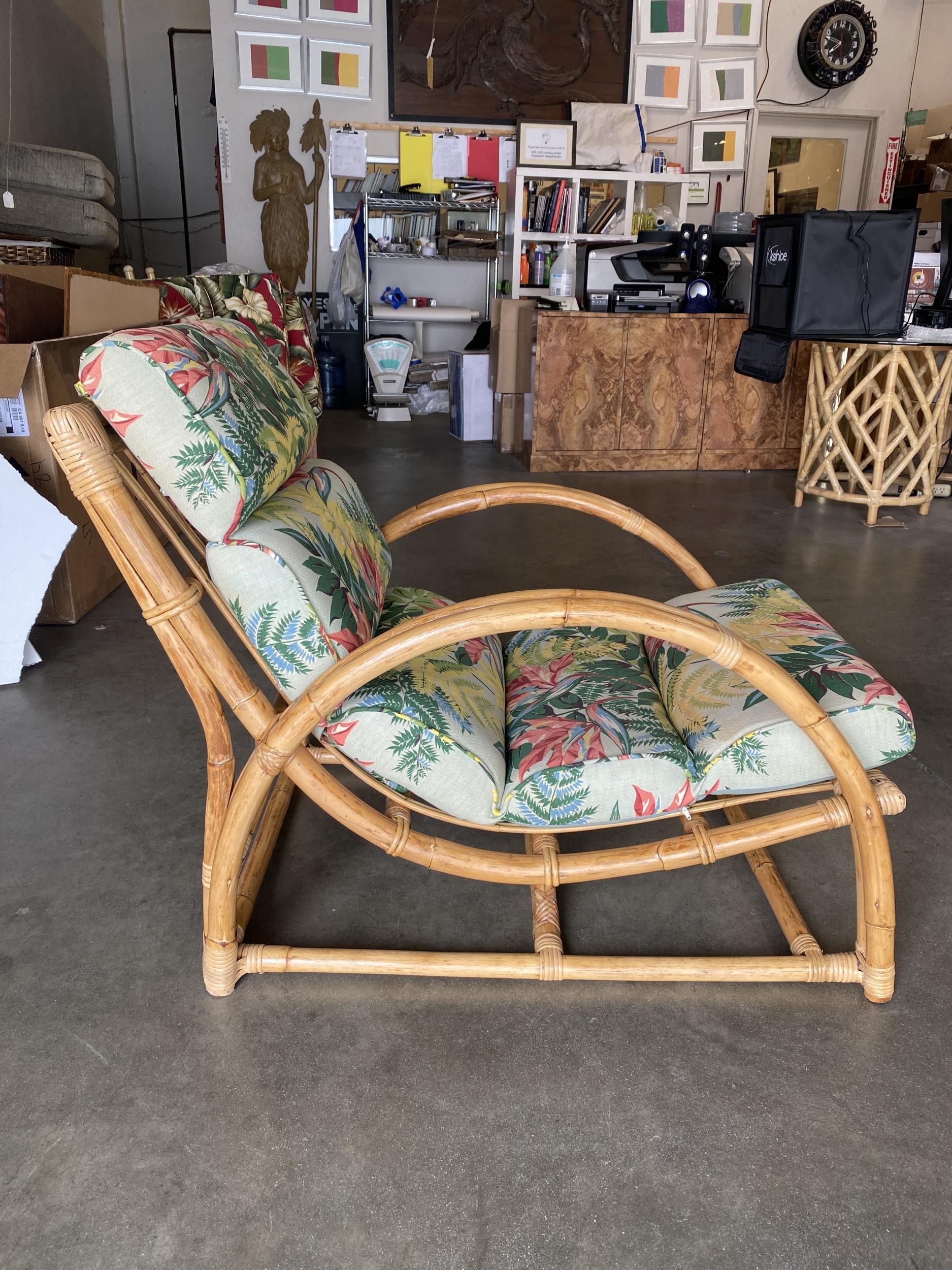 Restored Two-Strand "Half Moon" Rattan Cup Seat Lounge Chair For Sale ...