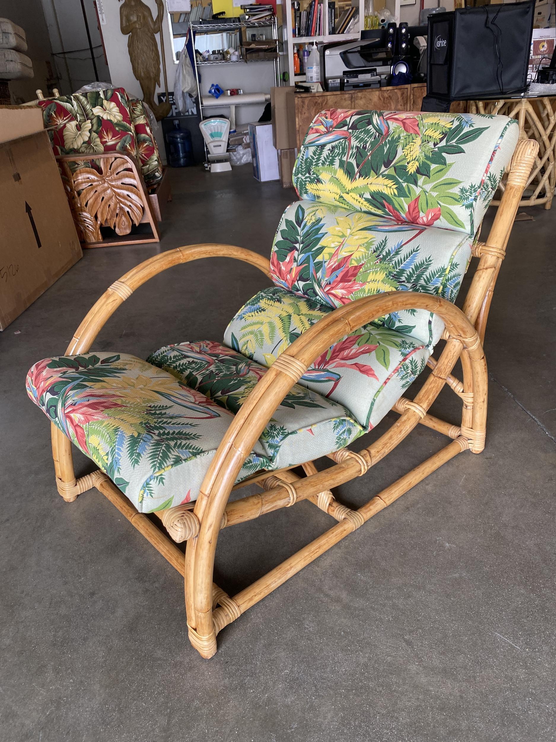 Restored Two-Strand "Half Moon" Rattan Cup Seat Lounge Chair For Sale ...