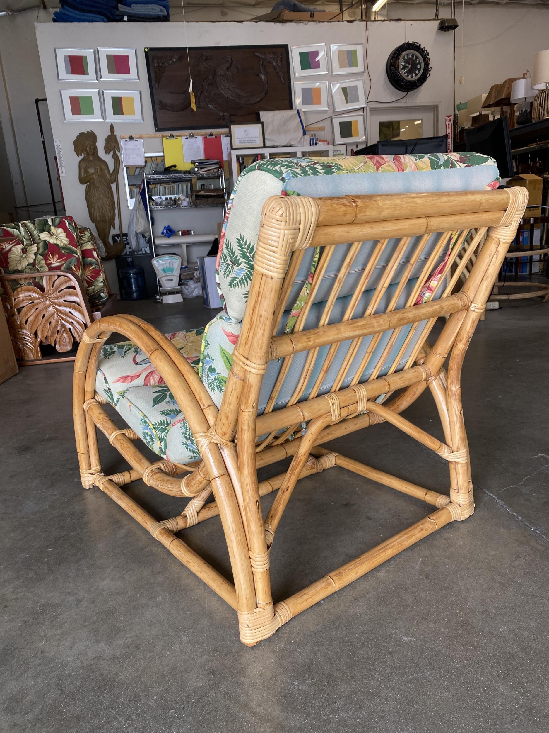 Restored Two-Strand "Half Moon" Rattan Cup Seat Lounge Chair For Sale ...