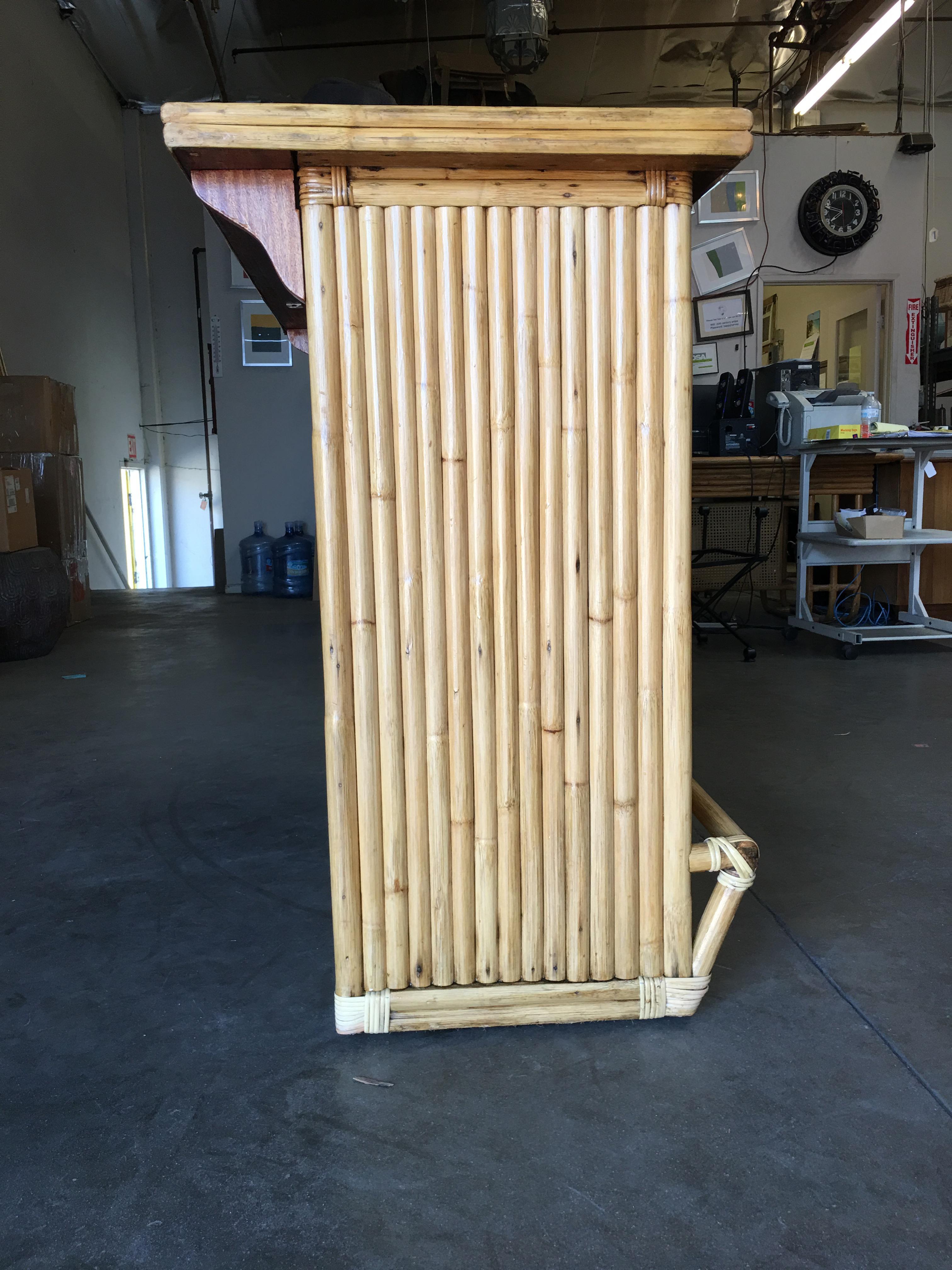 Restored Vertically Stacked Rattan Bar with Mahogany Top at 1stDibs ...