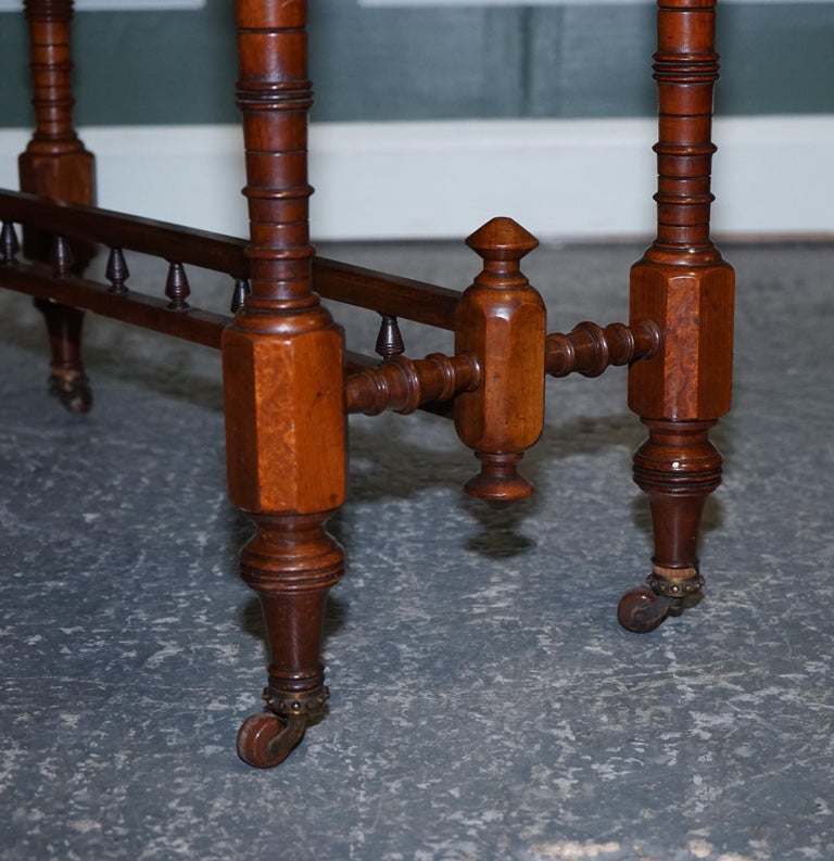 Restored Victorian Carved Walnut Whatnot Console Table For Sale at 1stDibs