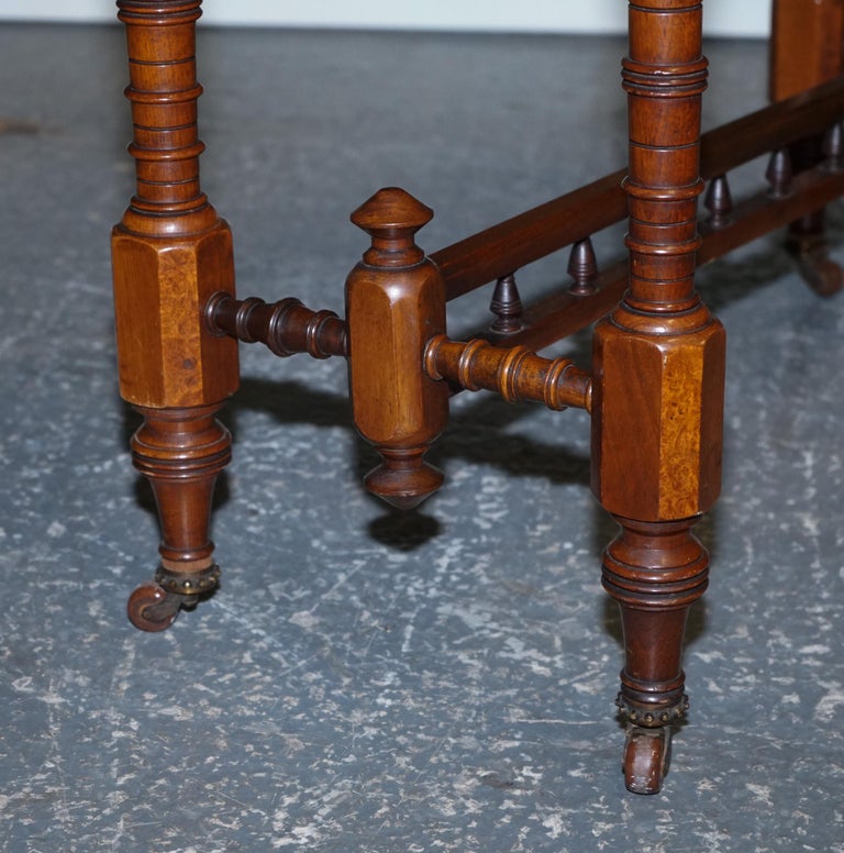 Restored Victorian Carved Walnut Whatnot Console Table For Sale at 1stDibs