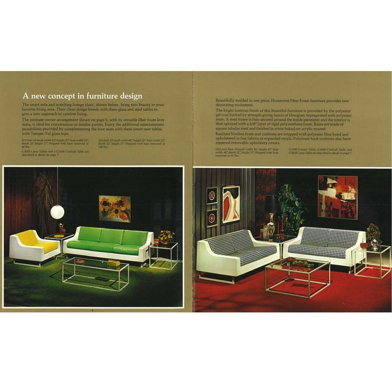 Restored Vintage Fiber Foam Sofa by Homecrest in New Plum Knoll Fabric ...