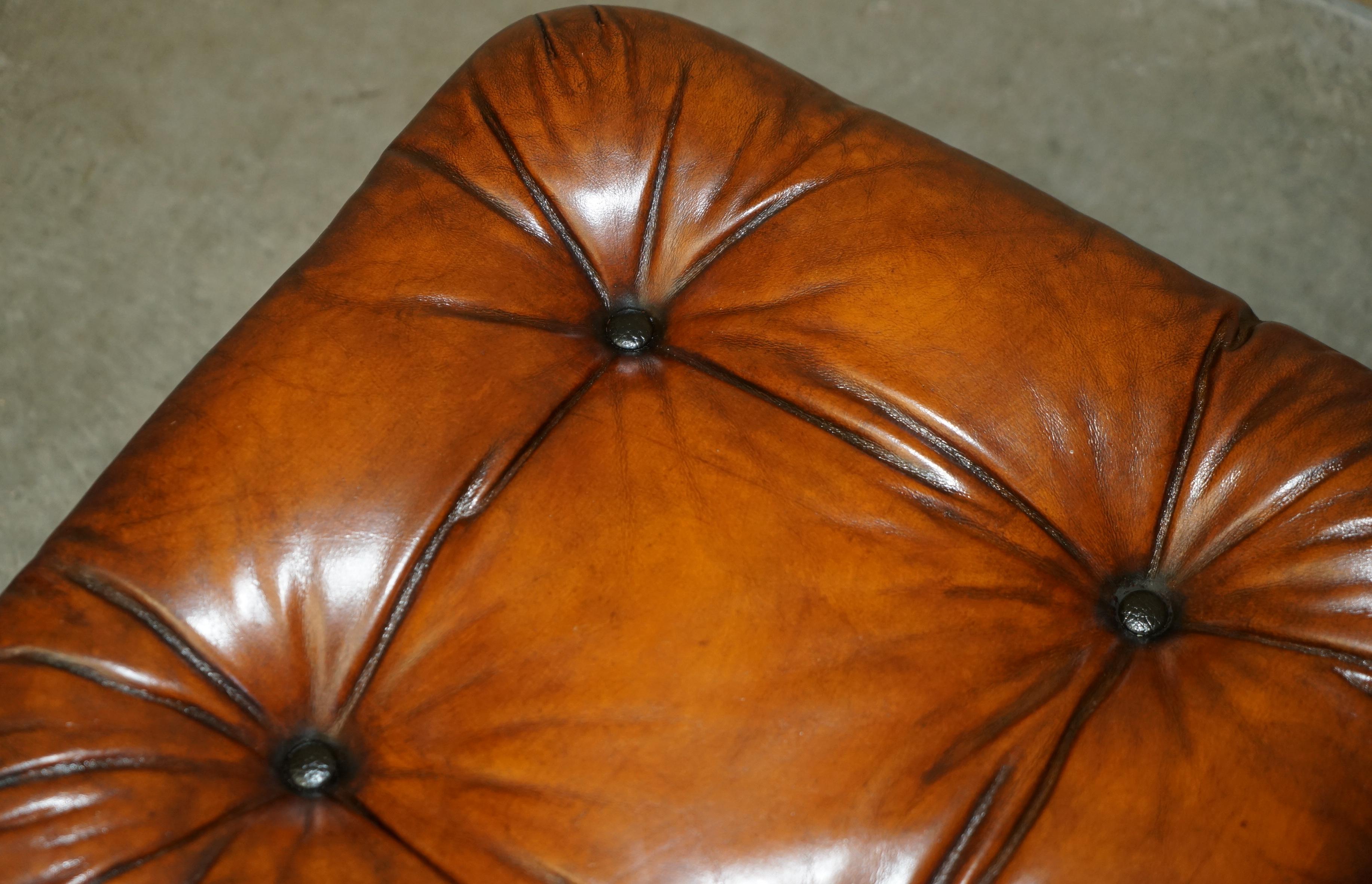 RESTORED ViNTAGE MID CENTURY MODERN PARKER KNOLL CHESTERFIELD LEATHER ...