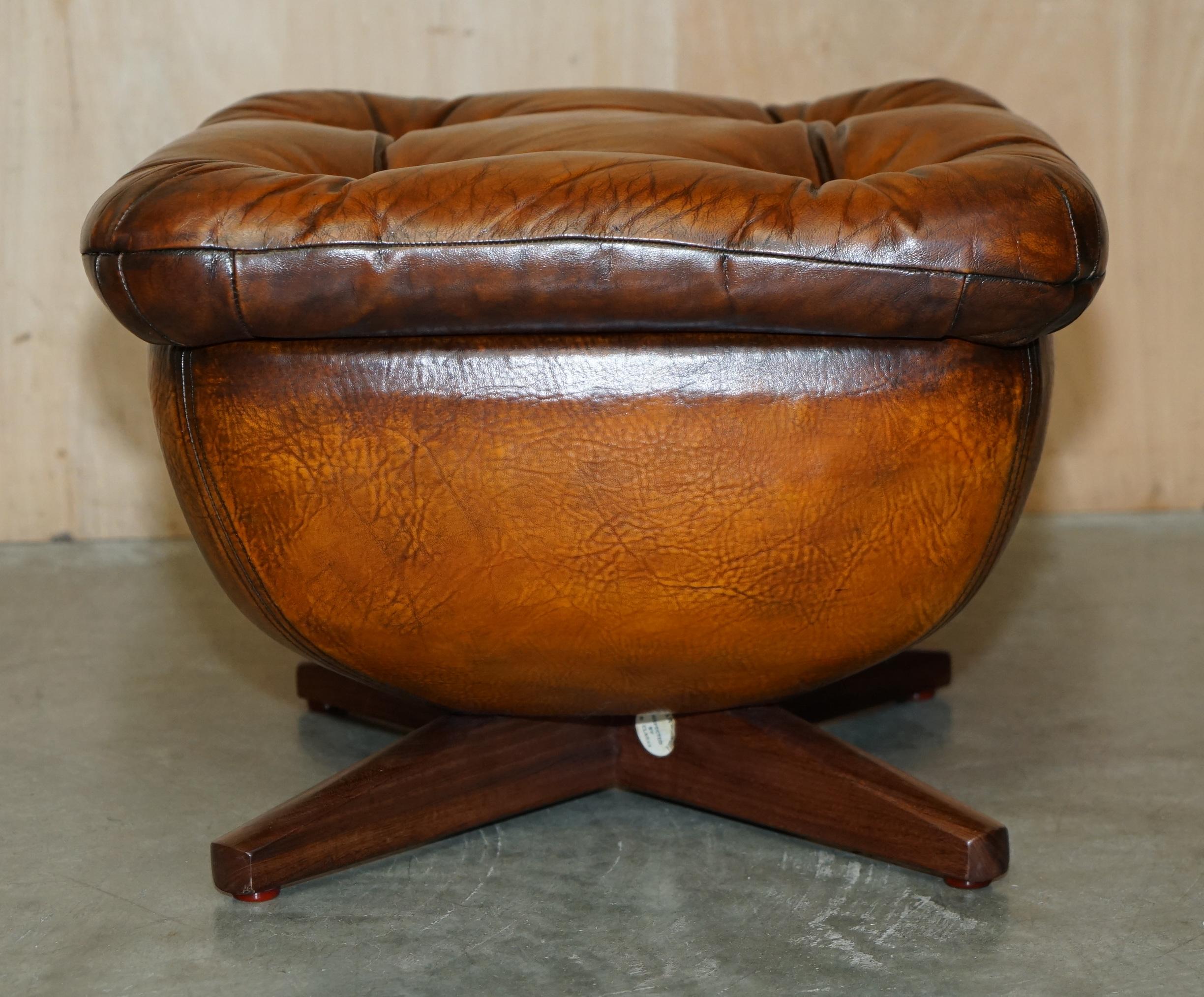 RESTORED ViNTAGE MID CENTURY MODERN PARKER KNOLL CHESTERFIELD LEATHER ...