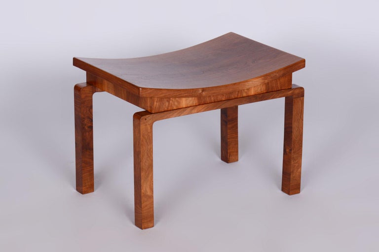 Restored Walnut ArtDeco Stool, Revived Polish, Czechia, 1920s For Sale ...