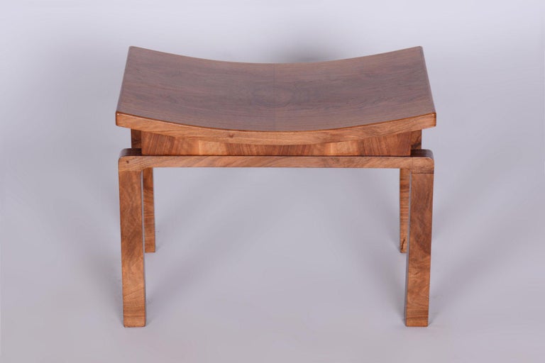 Restored Walnut ArtDeco Stool, Revived Polish, Czechia, 1920s For Sale ...