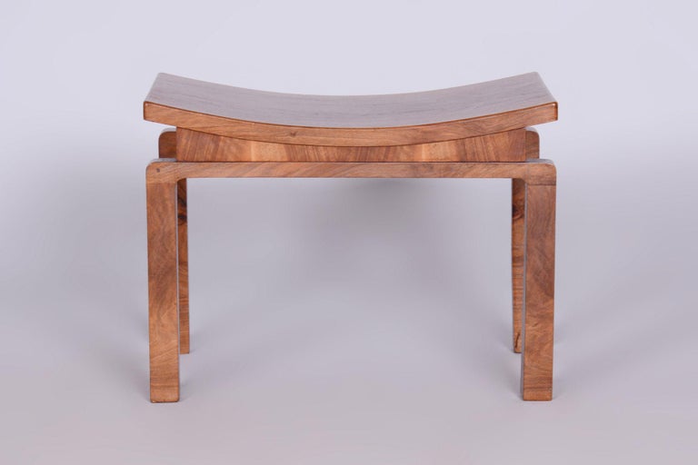 Restored Walnut ArtDeco Stool, Revived Polish, Czechia, 1920s For Sale ...