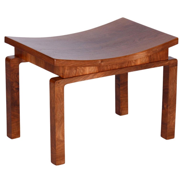 Restored Walnut ArtDeco Stool, Revived Polish, Czechia, 1920s For Sale ...