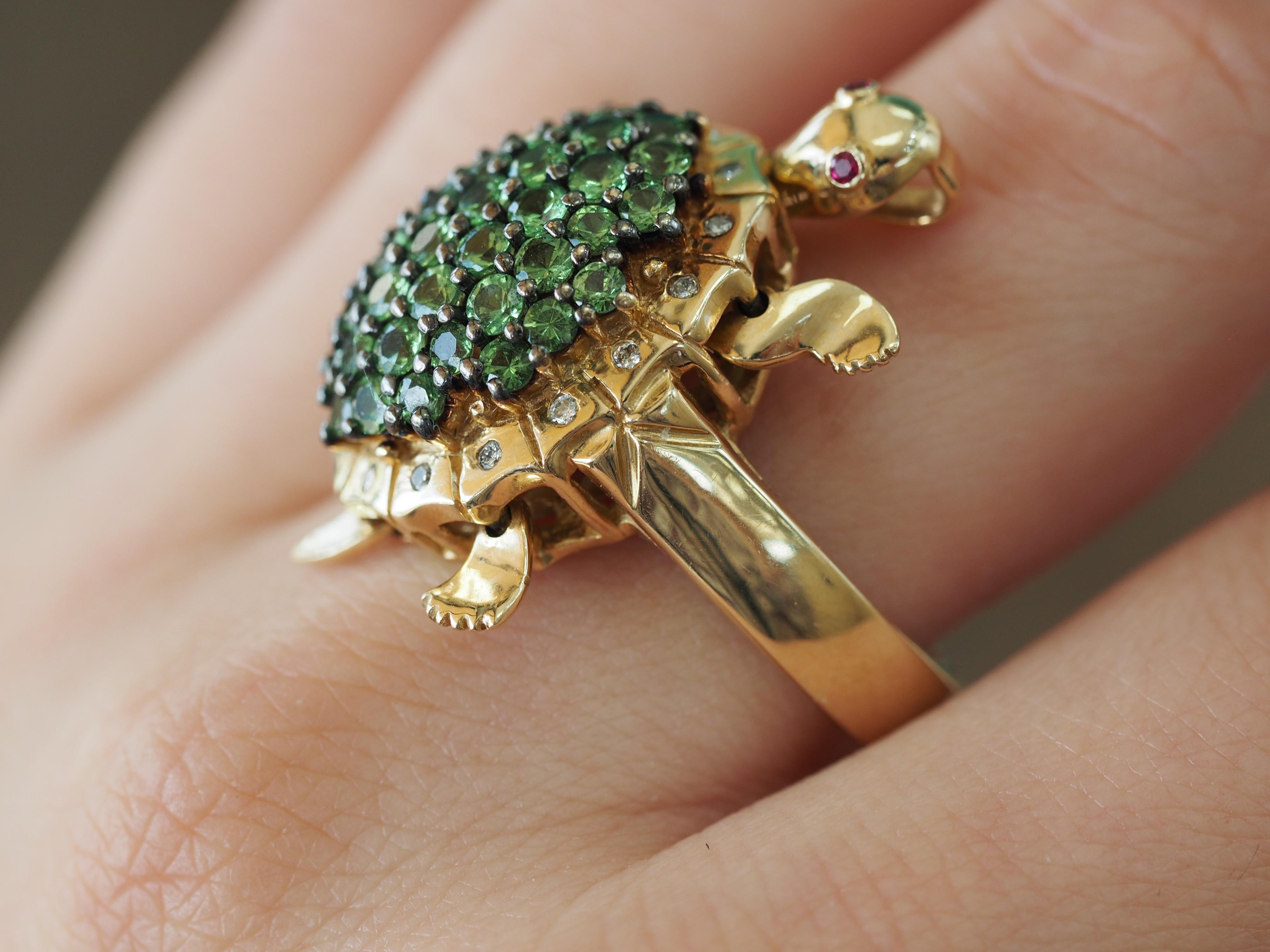 Retired Levian Tsavorite Turtle Dancing Ring at 1stDibs | retired le ...