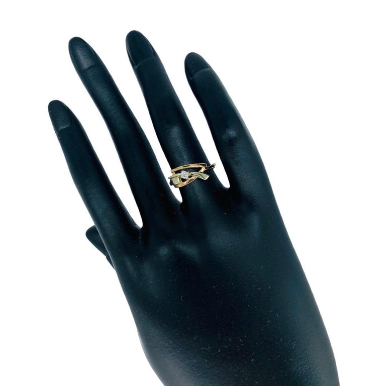 Retro 0.10 Carat Diamond Abstract Cluster Ring 14k 585 For Sale at 1stDibs