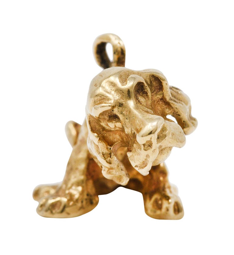 Retro 14 Karat Gold Cocker Spaniel Dog Bobble Head Charm at 1stDibs