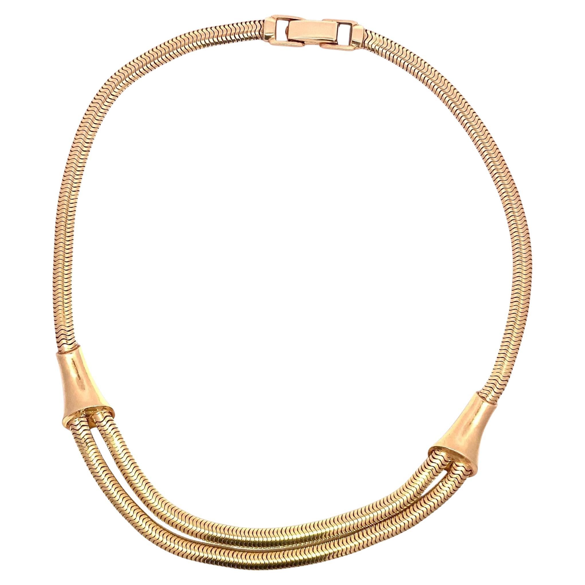 Retro Period Cartier Snake Link Choker Necklace in 14k Yellow Gold For ...