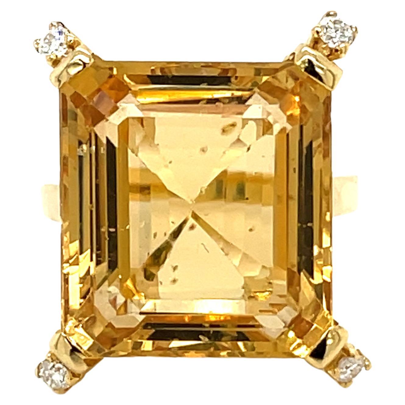 Heliodor Beryl Diamond Gold Ring For Sale at 1stDibs | heliodor ring ...