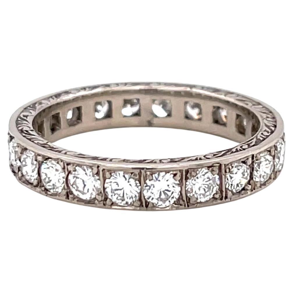 Vintage Tiffany and Co. Sapphire Diamond Platinum Eternity Ring at 1stDibs