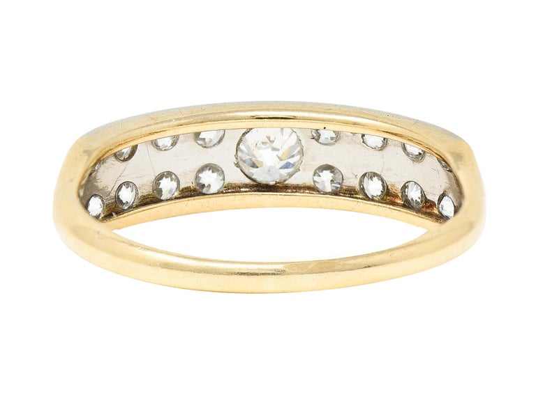 Retro 1940's Old European Cut Diamond Platinum-Topped 14 Karat Yellow ...