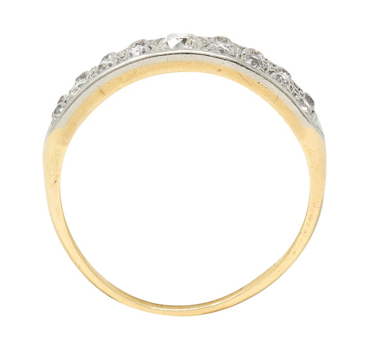 Retro 1940's Old European Cut Diamond Platinum-Topped 14 Karat Yellow ...