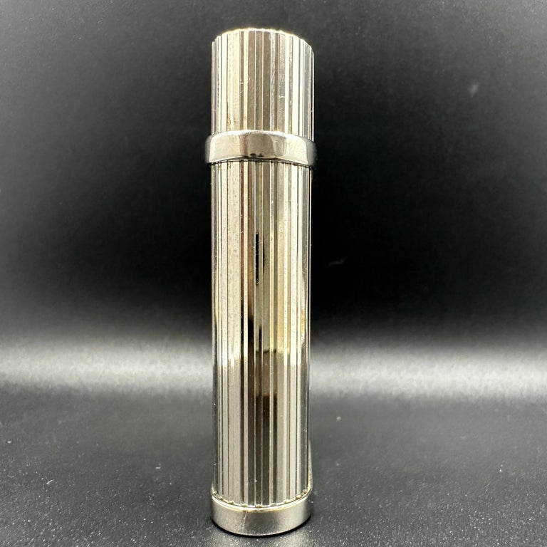 Retro 80s Vintage Polished Silver and Platinum Cartier Lighter For Sale ...