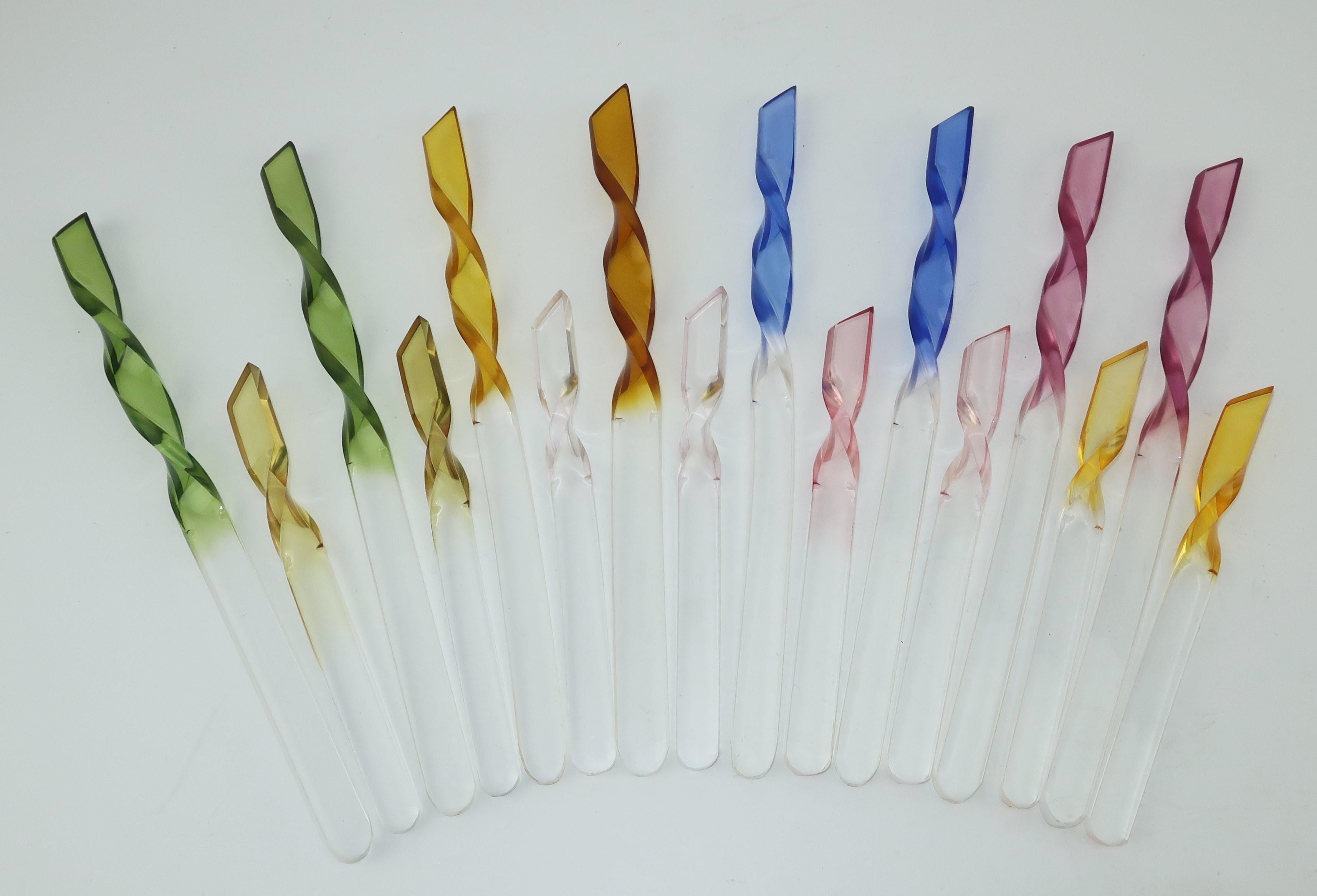 Retro Acrylic Cocktail Stirrers, 1950’s at 1stDibs