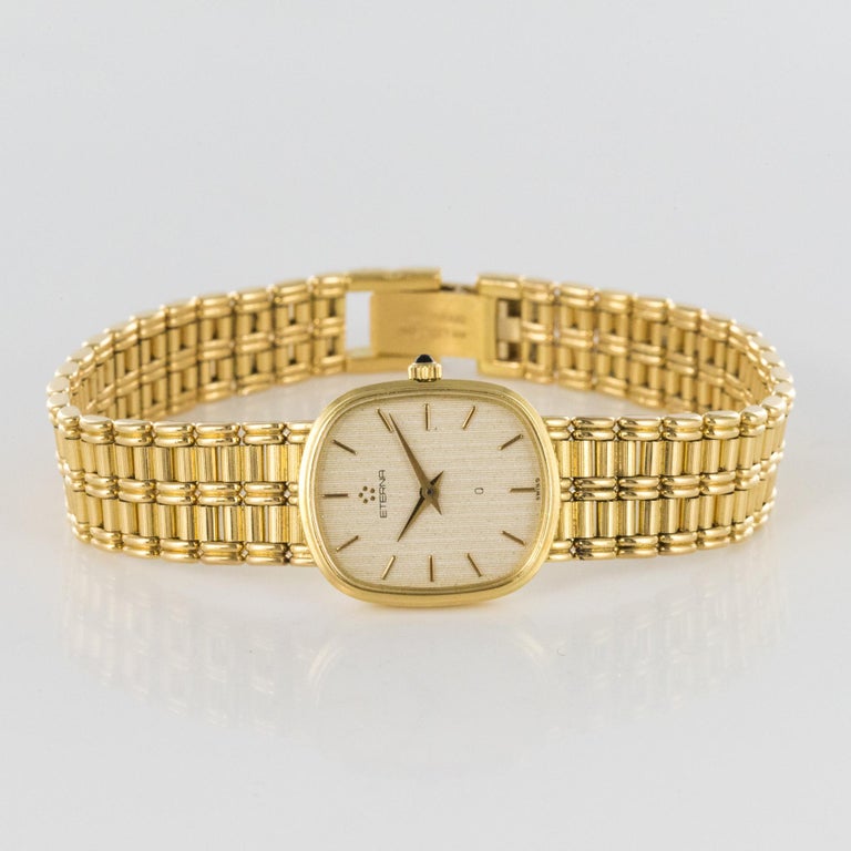 Retro All in 18 Karat Yellow Gold Eterna Women's Watch at 1stDibs
