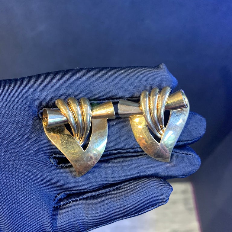 Retro Cartier Double Clips For Sale at 1stDibs