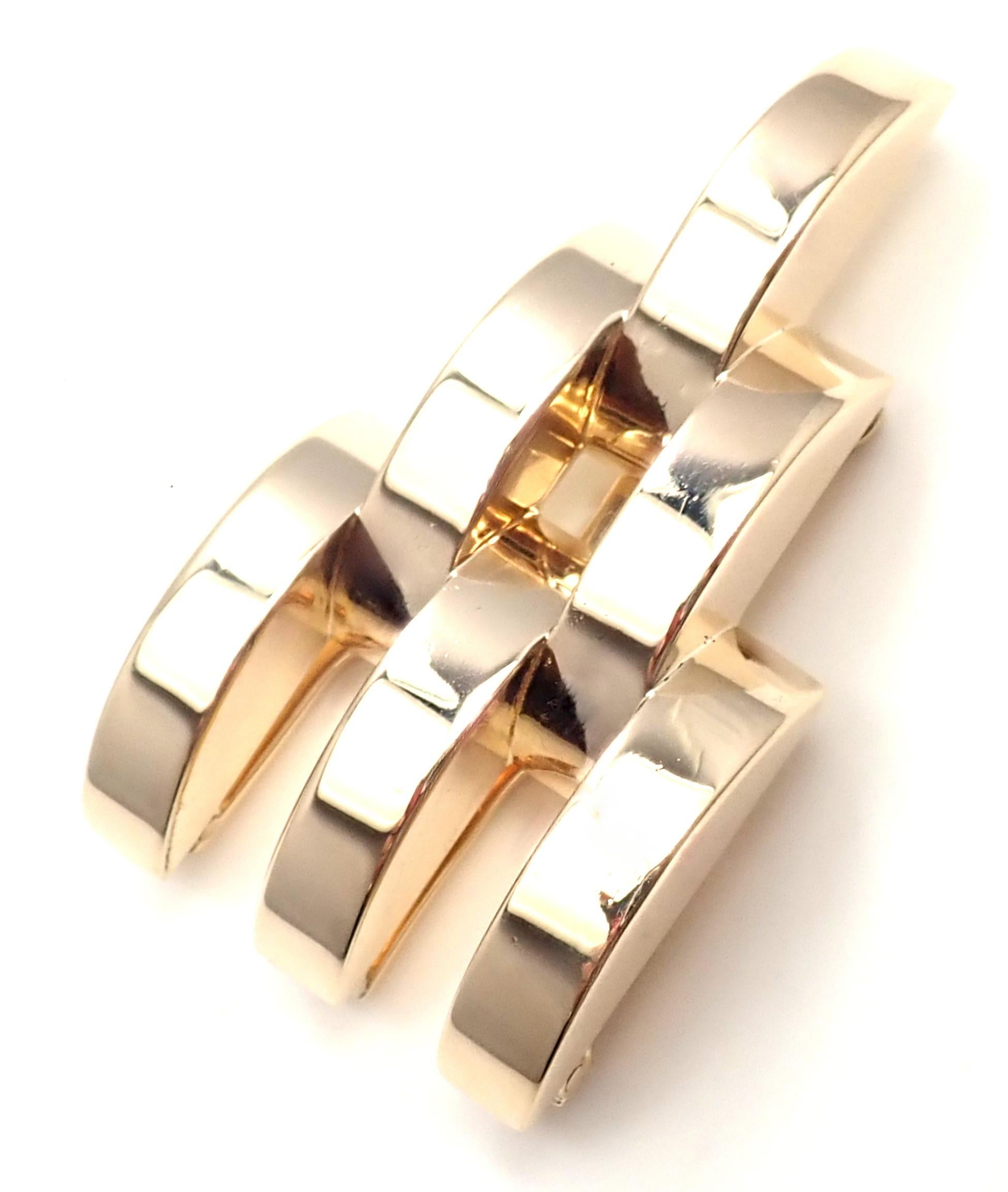 Retro Cartier Pyramid Large Yellow Gold Clip Pin Brooch at 1stDibs