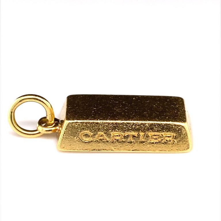 Retro Cartier Quarter Ounce 18 Karat Yellow Gold Ingot Charm at 1stDibs
