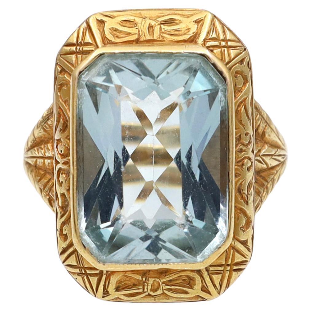 18kt Gold, Platinum, Diamond and Aquamarine Mermaid Ring at 1stDibs ...