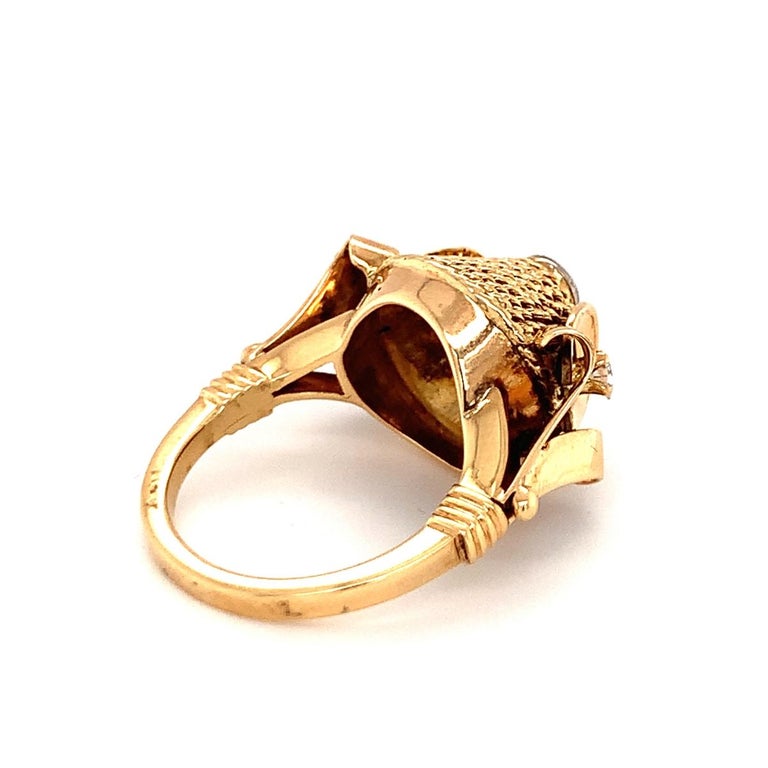 Retro Diamond Gold Ring, circa 1940s For Sale at 1stDibs