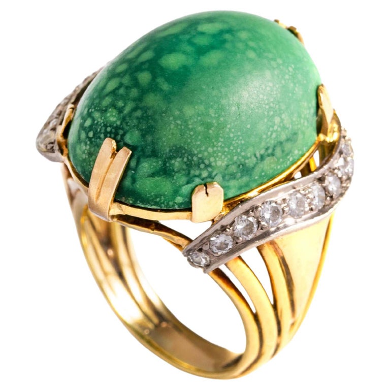 Retro Diamond Gold Ring For Sale at 1stDibs