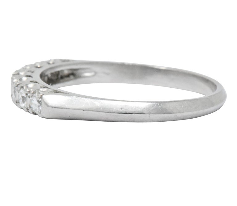 Retro Diamond Platinum Anniversary Band Stackable Ring at 1stDibs ...