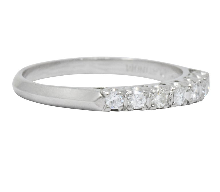 Retro Diamond Platinum Anniversary Band Stackable Ring at 1stDibs ...