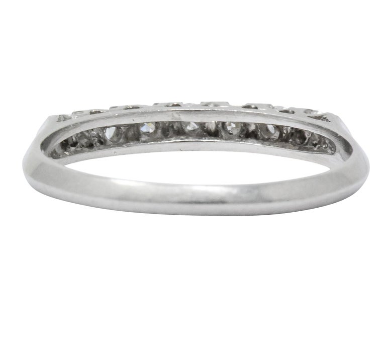 Retro Diamond Platinum Anniversary Band Stackable Ring at 1stDibs ...