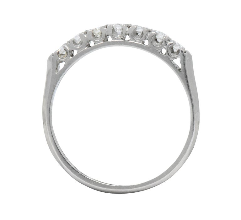 Retro Diamond Platinum Anniversary Band Stackable Ring at 1stDibs ...