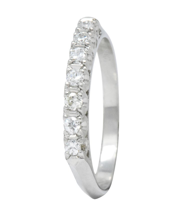Retro Diamond Platinum Anniversary Band Stackable Ring at 1stDibs ...
