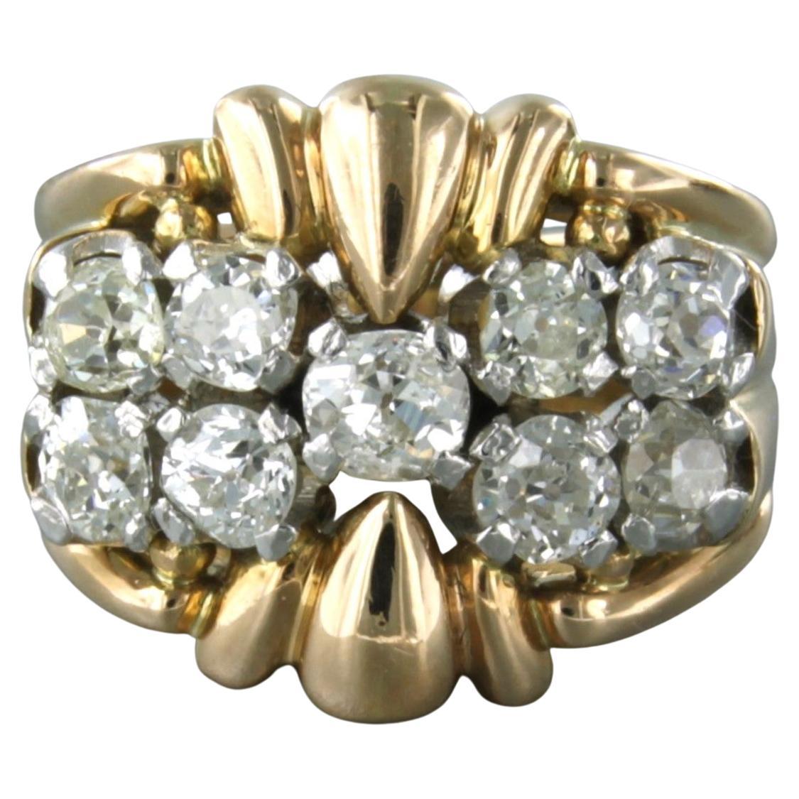 Retro Gold Diamond Ring For Sale at 1stDibs