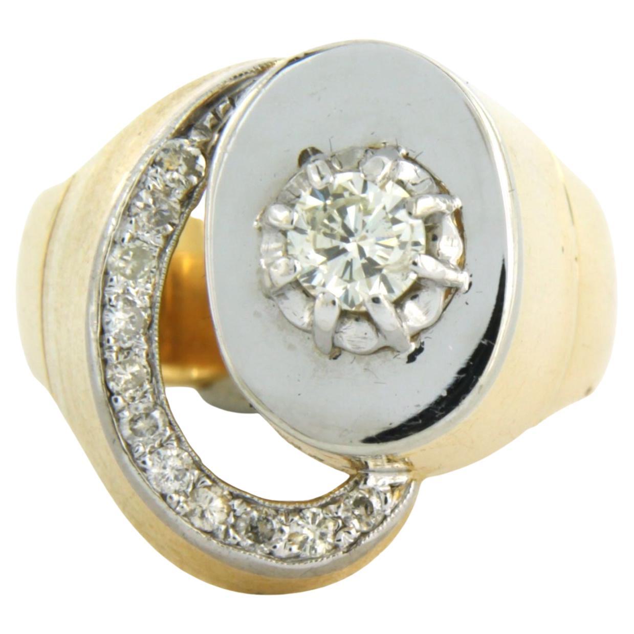 Retro Gold Diamond Ring For Sale at 1stDibs
