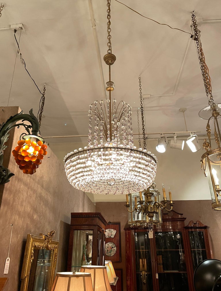 Retro Estate Amethyst and Crystal Beaded Chandelier, Circa 1950's For ...
