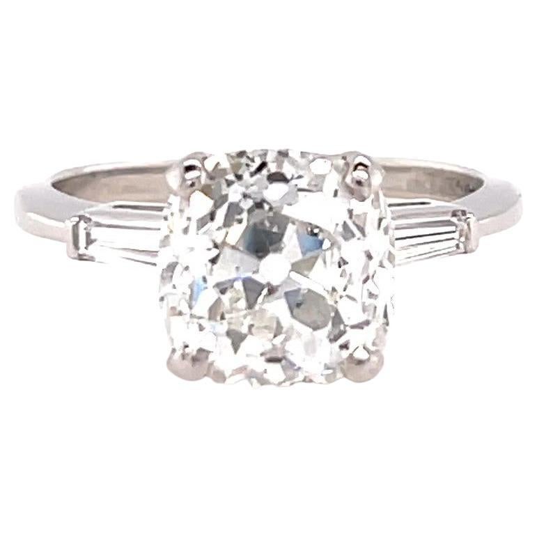4.28ct Old Mine Cut Diamond Ring at 1stDibs