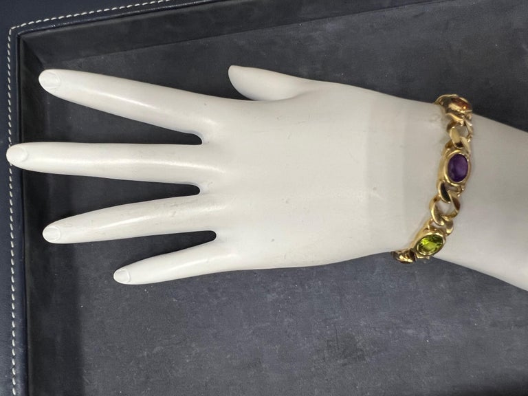 Retro Gold 26 Carat Oval Gem Stone 88 Grams Necklace and Bracelet Set ...