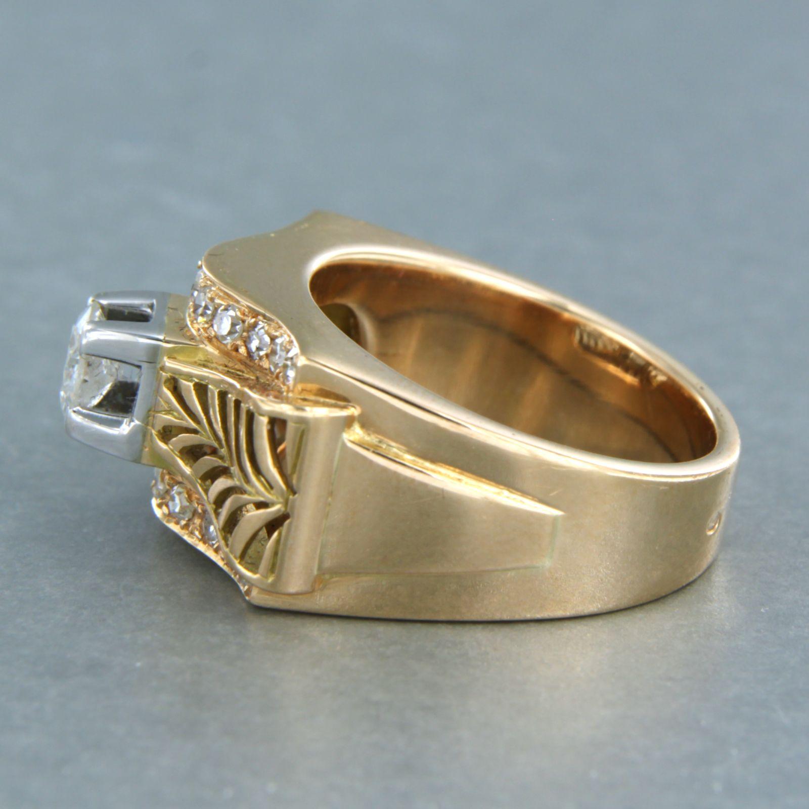 Retro Gold Diamond Ring For Sale at 1stDibs