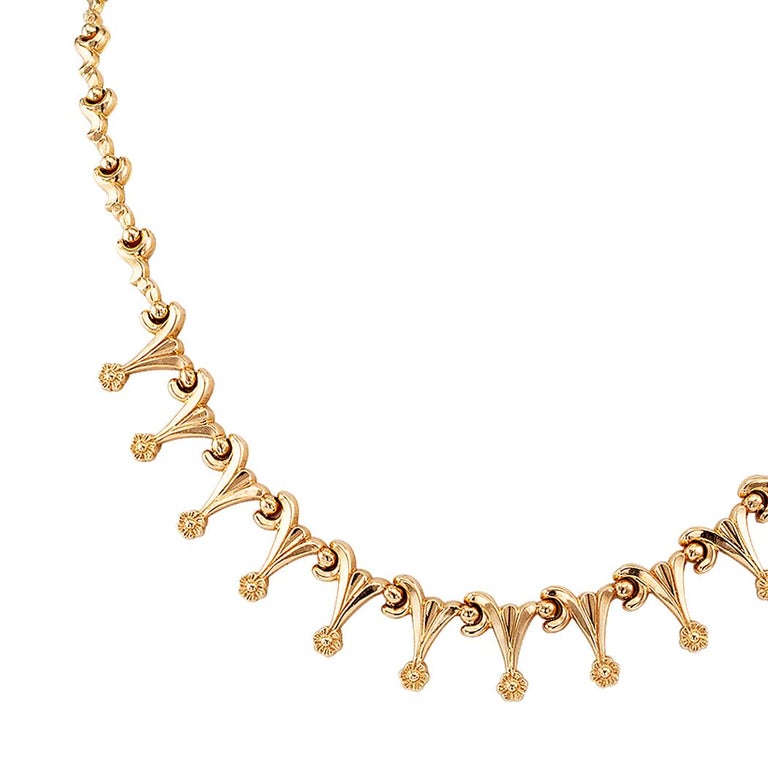Retro Gold Link Necklace at 1stDibs